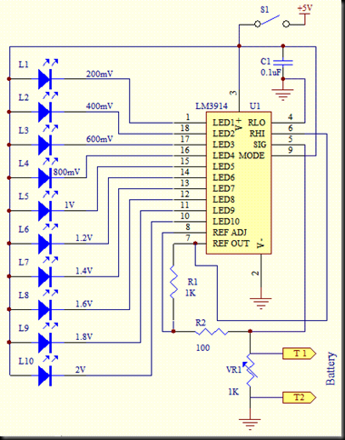 Eletrokits: Battery Tester Project Using LM3914 IC